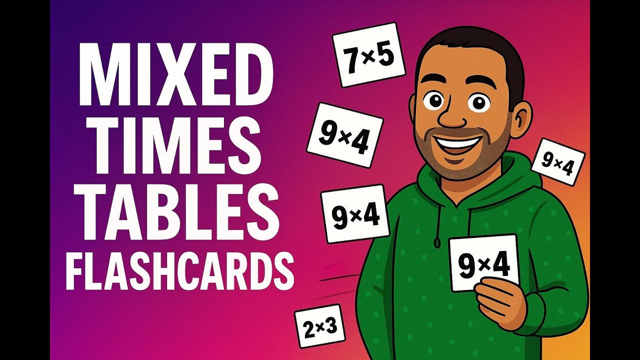 Mixed times tables flashcards, set 2 I Multiplication facts game - YouTube