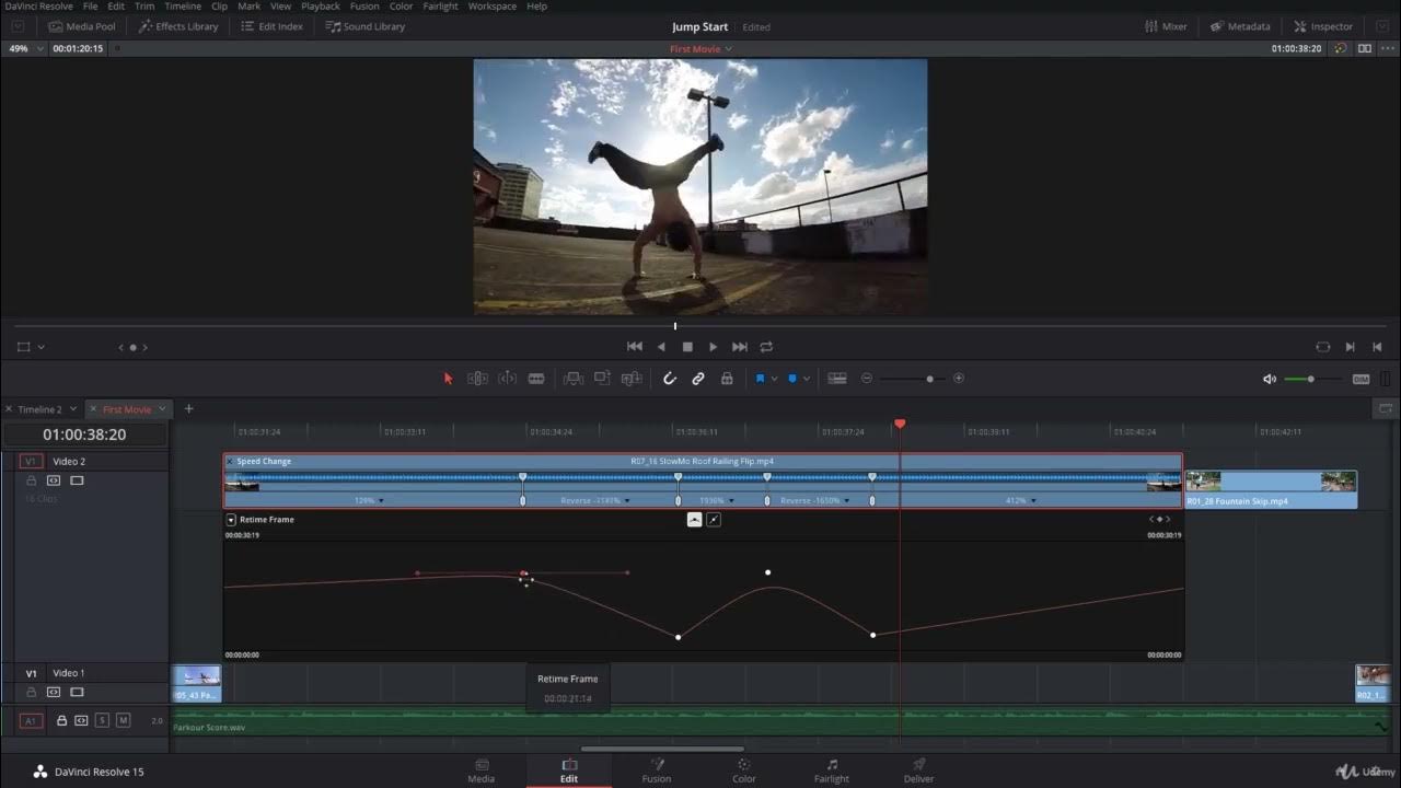 Davinci Resolve Tutorial 80 Retime Frame Using Retime Curves - YouTube