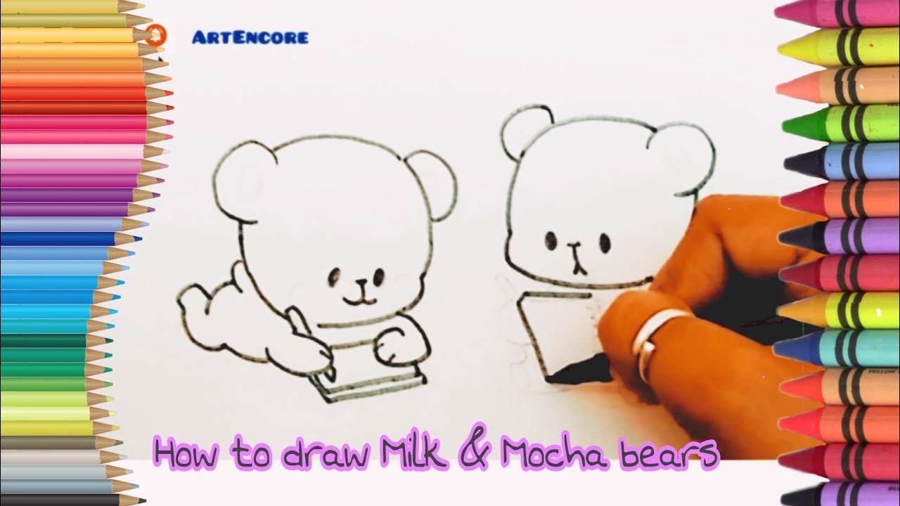 How to draw Milk and Mocha | Easy kids drawing | How to draw easy ...