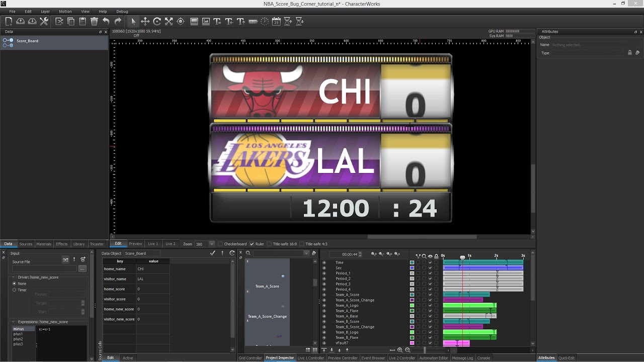 Setting up an animated, automated scorebug / scoreboard - YouTube