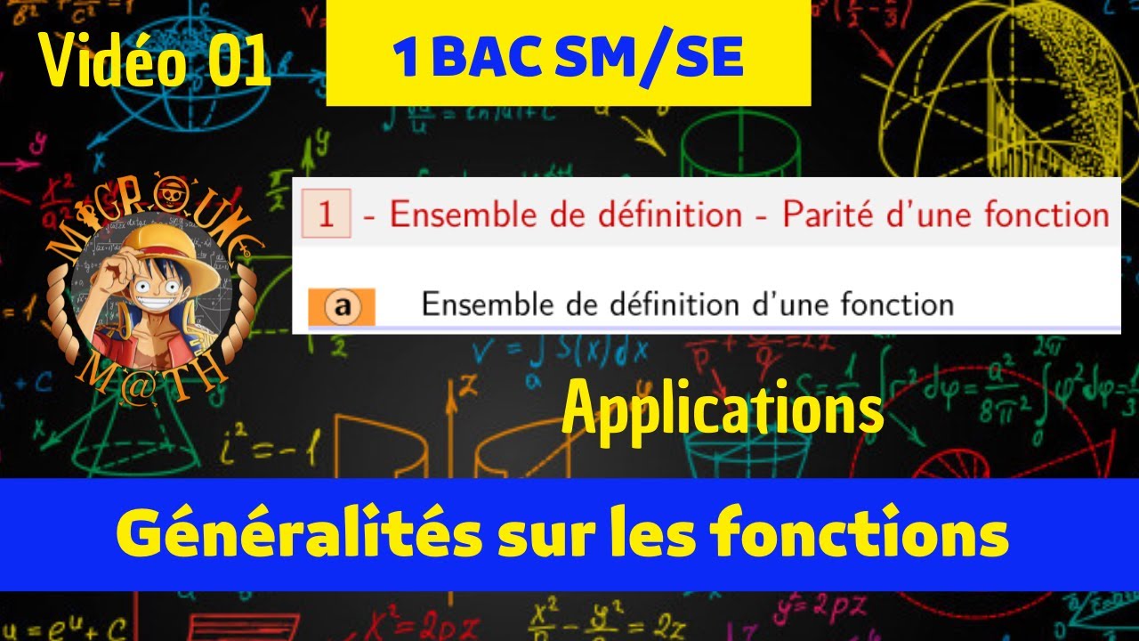 Ensemble de définition — Généralités sur les fonctions — 1 BAC SM/SE ...