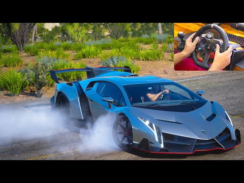 1600HP Lamborghini Veneno - Forza Horizon 5 (Steering Wheel + Shifter) Gameplay