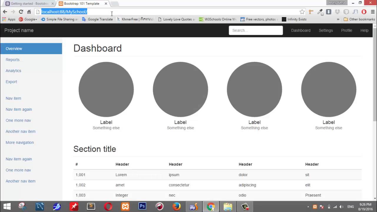 How To Create Simple Project With Bootstrap And Php Mysqli Part2 Youtube 1503