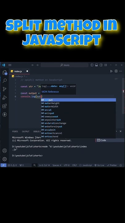 How to use Split method in JavaScript | JS Concept | Hindi | #shorts #html #javascript #css ...