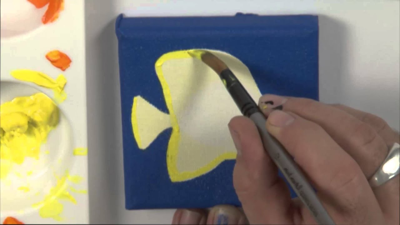 Art Lesson: How to Paint Little Reef Fish - YouTube