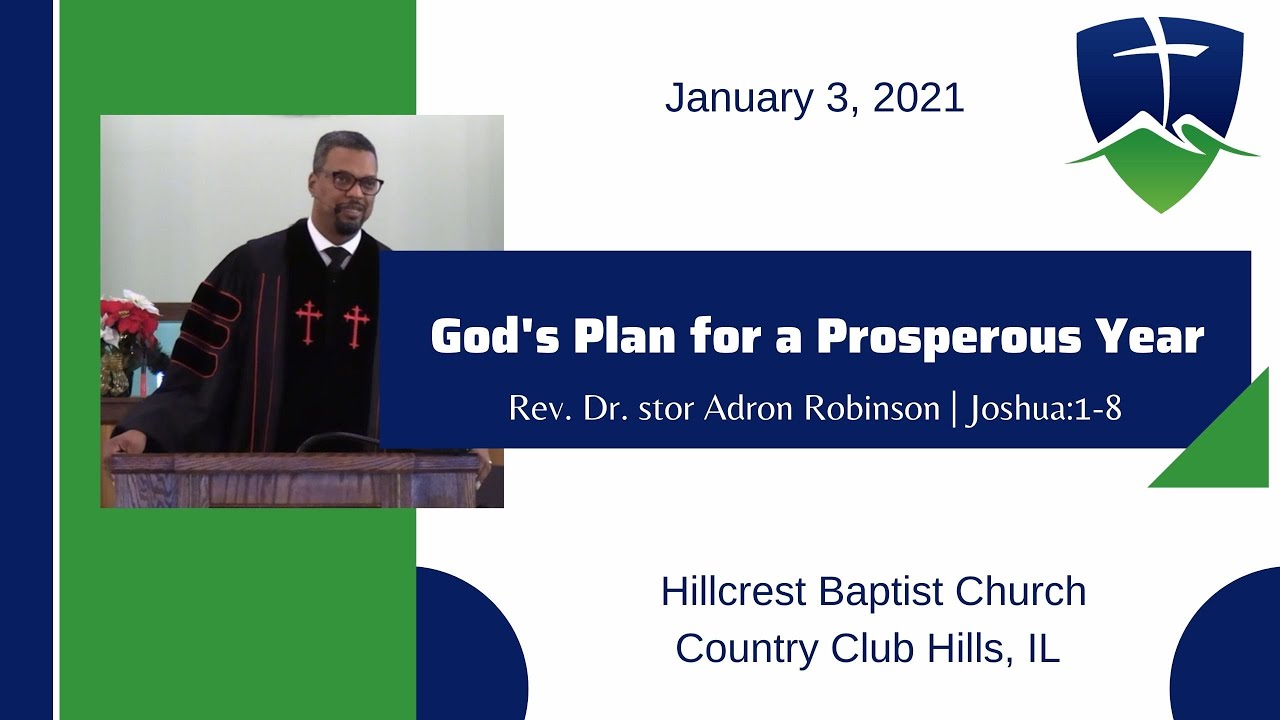 God's Plan for a Prosperous Year | Joshua:1-8 | Pastor Adron Robinson ...