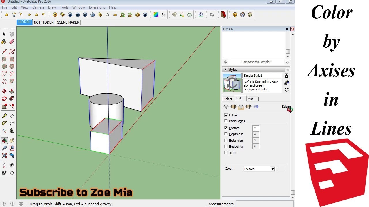 Sketchup Color By Axises In Lines Tips Tricks YouTube sketchup-color-by-axises-in-lines-tips-tricks-youtube