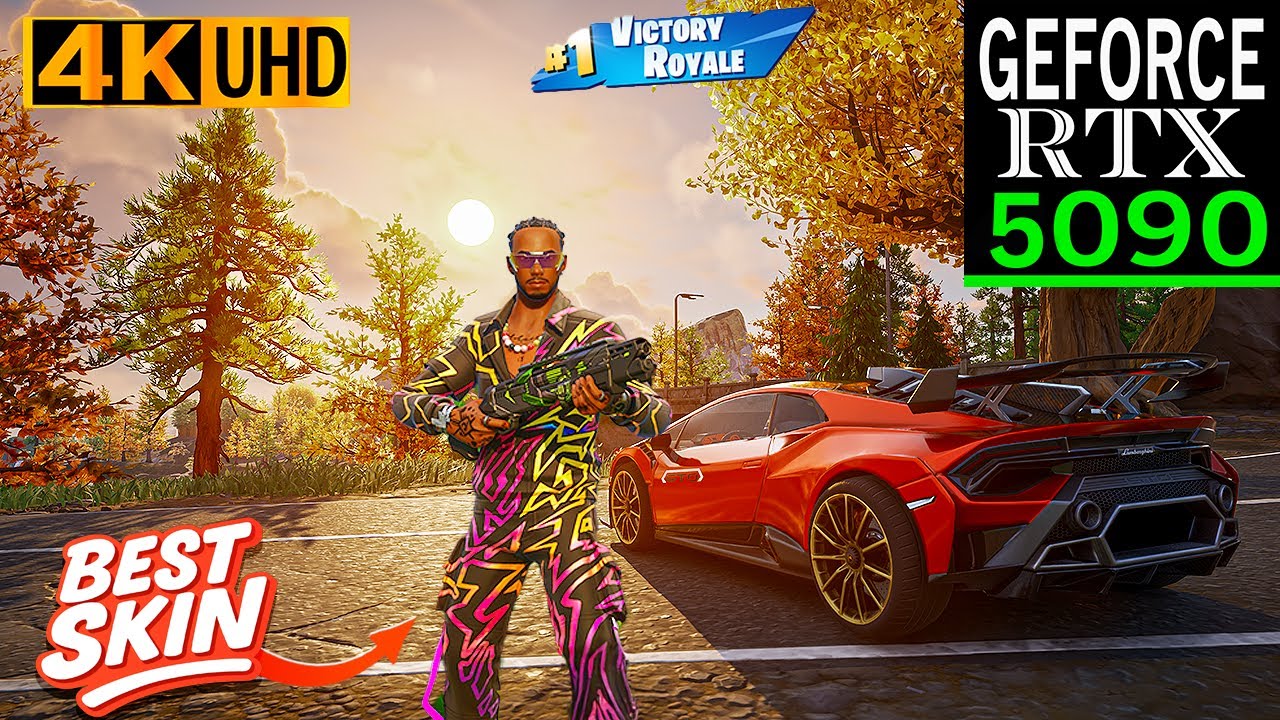 Fortnite Lewis Hamilton Skin Gameplay | RTX 5090 (4K Max Settings + Ray ...