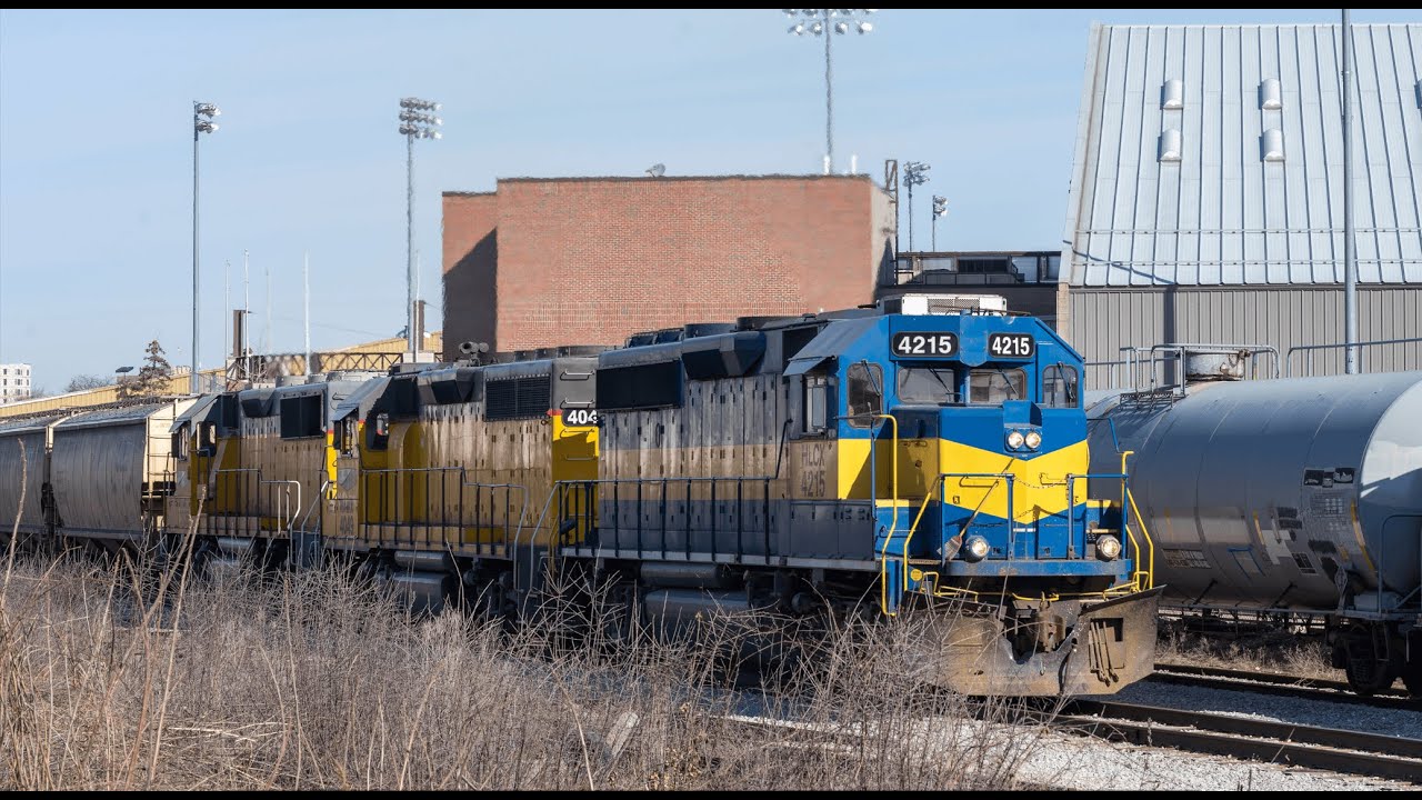 Ann Arbor Railroad Grain Train Climbing the Grade Full Throttle in ...
