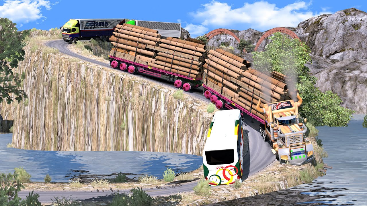 Overloaded Trailer - the most dangerous road | Euro Truck Simulator 2 ...
