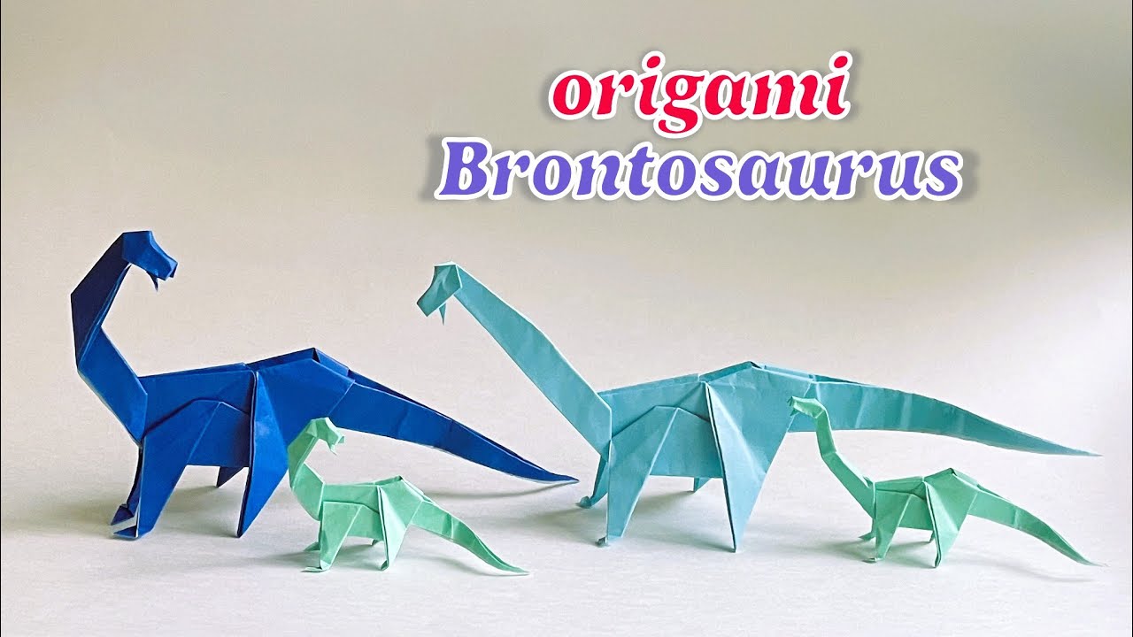 How to make origami dinosaur (Brontosaurus), step by step tutorial ...