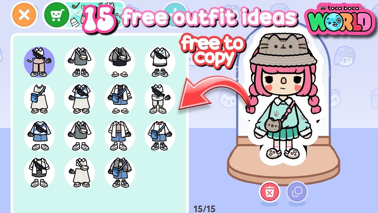 TOCA BOCA ~ HOW TO CUSTOMIZE OUTFITS 🥰 15 FREE OUTFIT IDEAS 👚👖 FREE TO ...