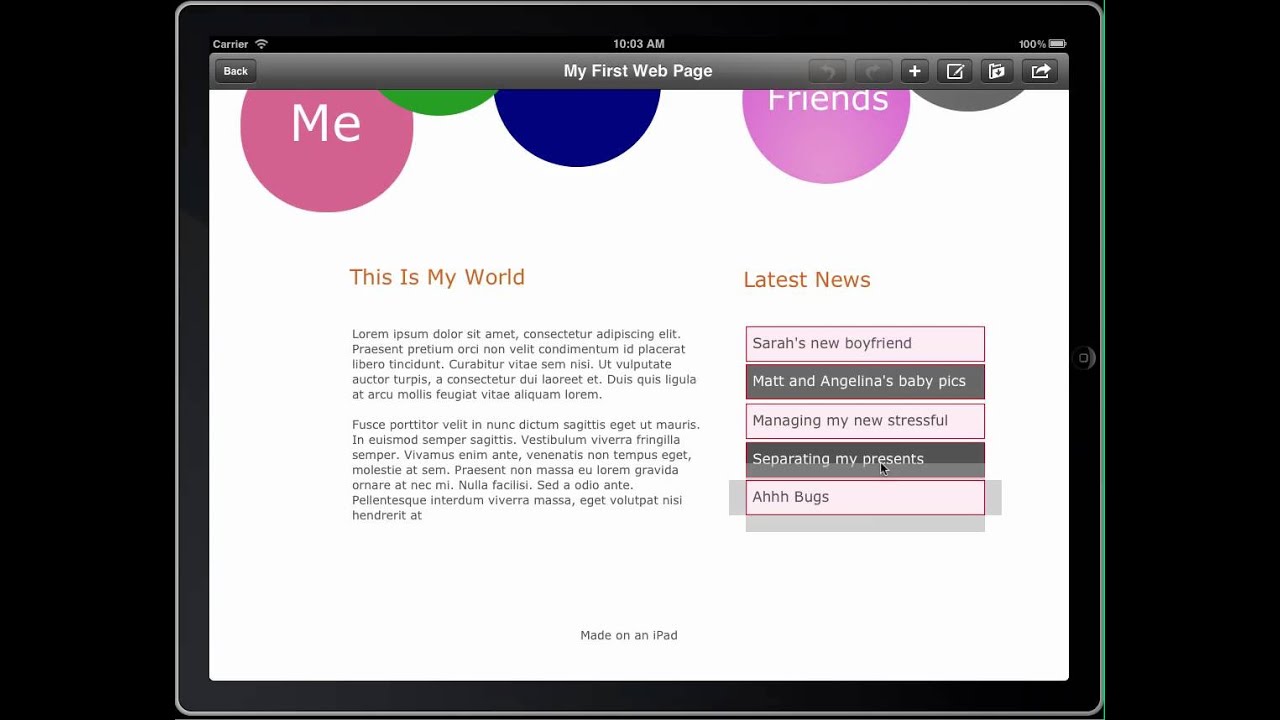 Select and delete multiple text box - Web Page 2 Go App for iPad - YouTube
