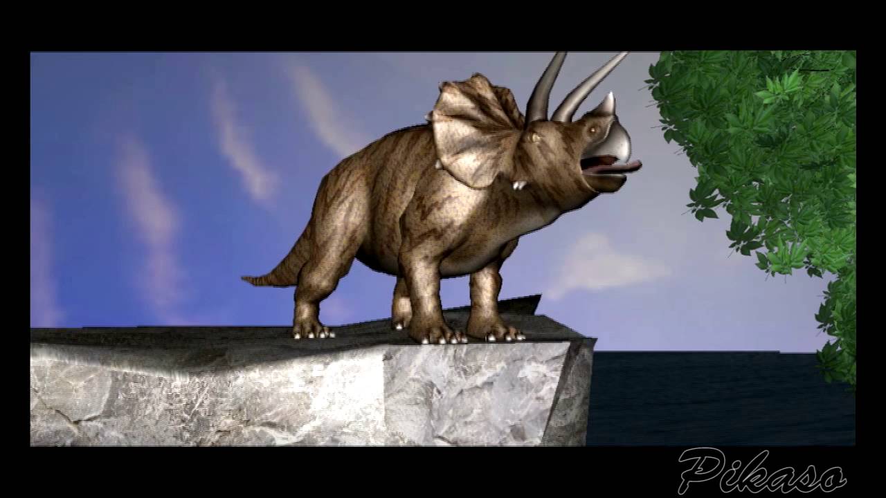Triceratops walk and animation - YouTube