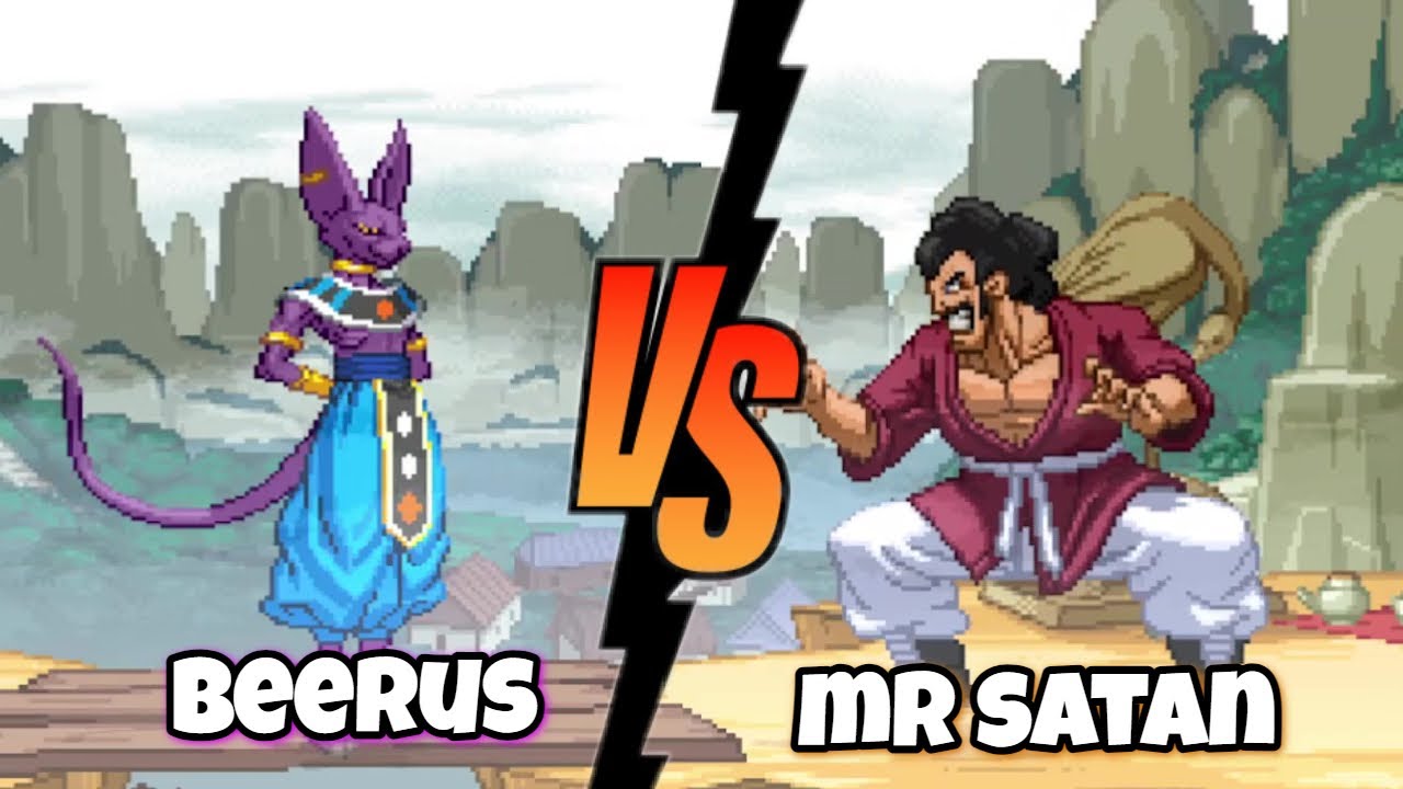 Beerus Vs Mr Satan dragon ball fights / mugen - YouTube