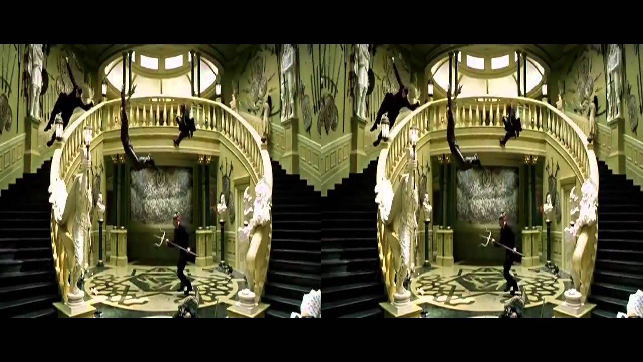 The Matrix Reloaded Chateau Fight in 3D - YouTube