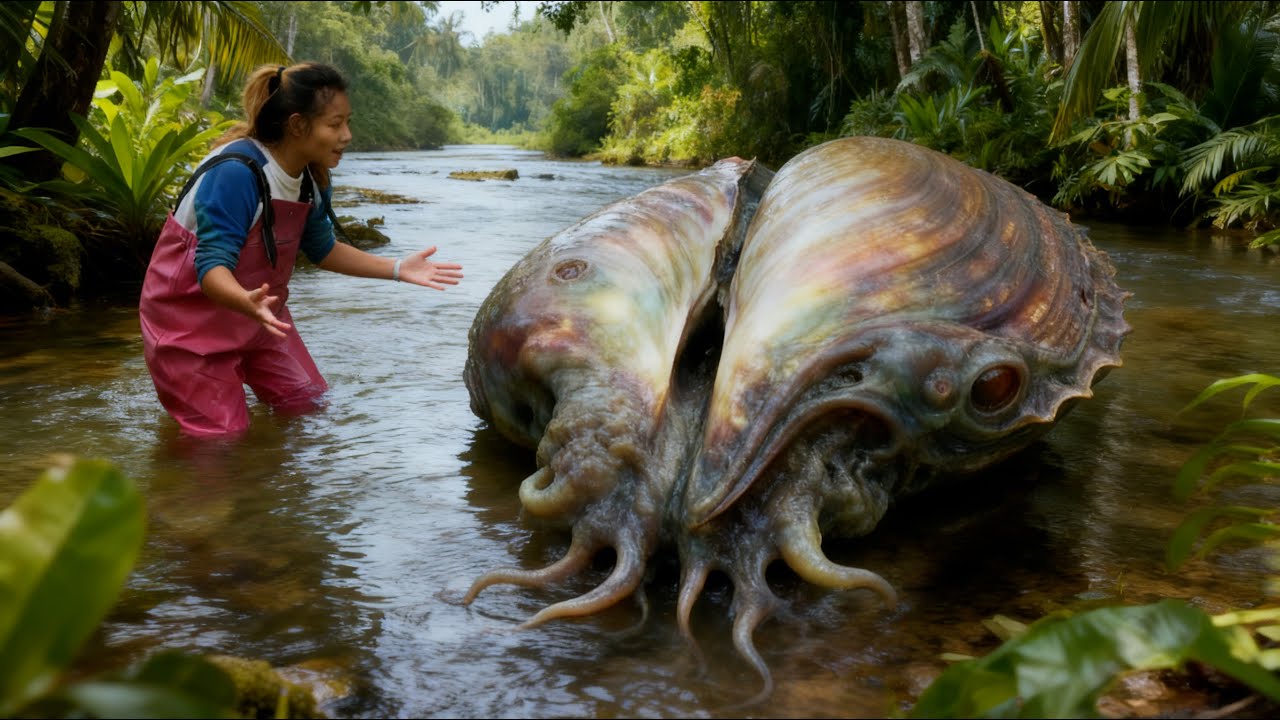 Encountering a mutated monster called a mussel in the wild river, the ...