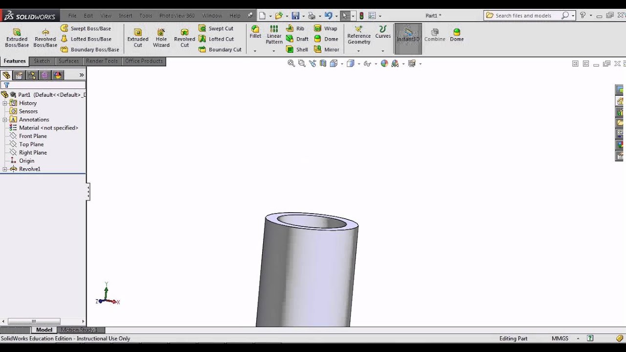 Solidworks Tutorial for DCG Students - Creating Tap Main Body - YouTube