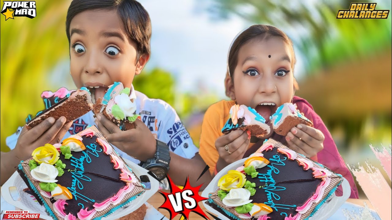 Chocolate Cake Eating Competition in girl VS Boy #werole - YouTube