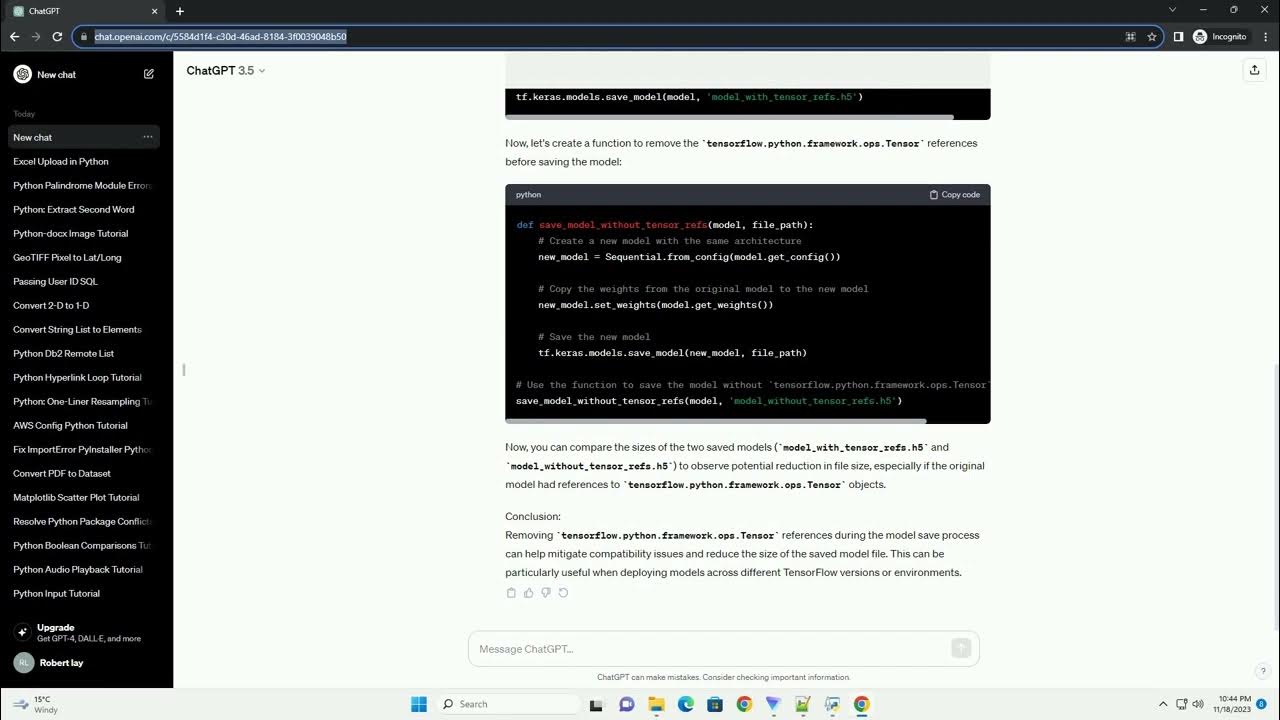 Remove tensorflow python framework ops Tensor on model save - YouTube Remove tensorflow python framework ops Tensor on model save - YouTube
