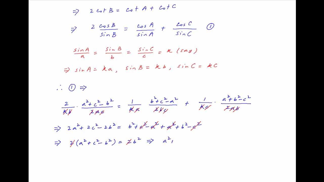 Show that if cotA, cotB, cotC are in A.P., then so are square(a ...