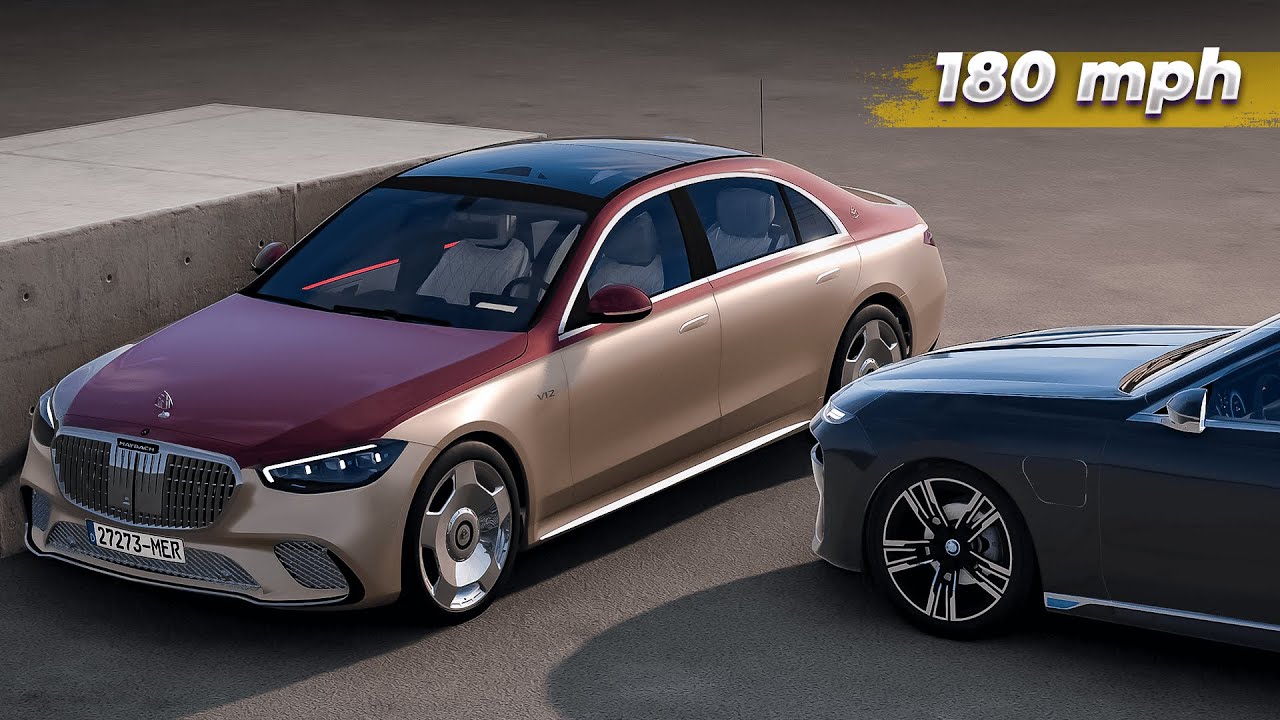 BMW 7 vs Mercedes Maybach - Crash Test - YouTube