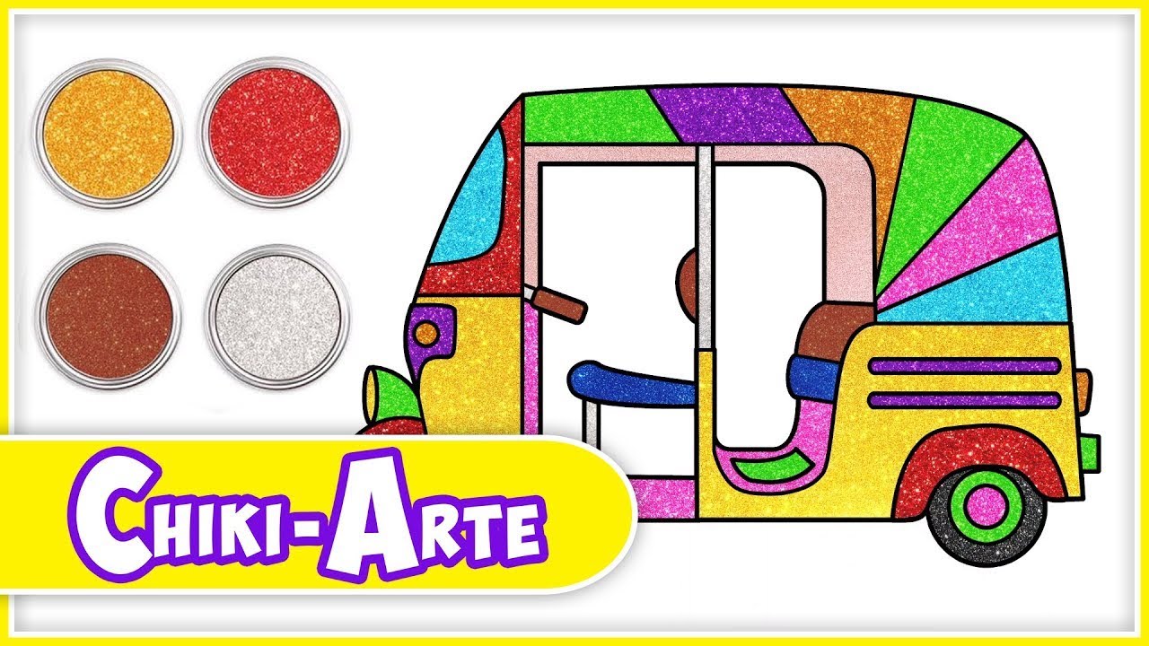 Aprende a dibujar un MOTO-TAXI de colores | Chiki-Arte Aprende a ...