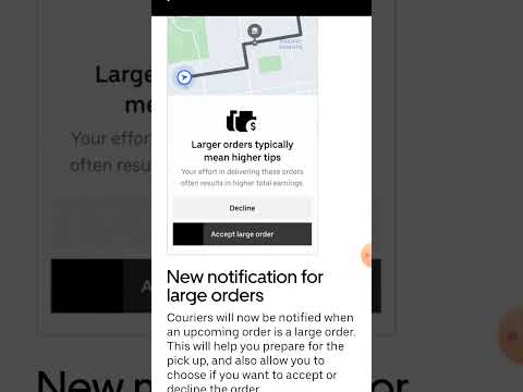 UBER NEW NOTIFICATION FOR LARGER ORDERS - YouTube