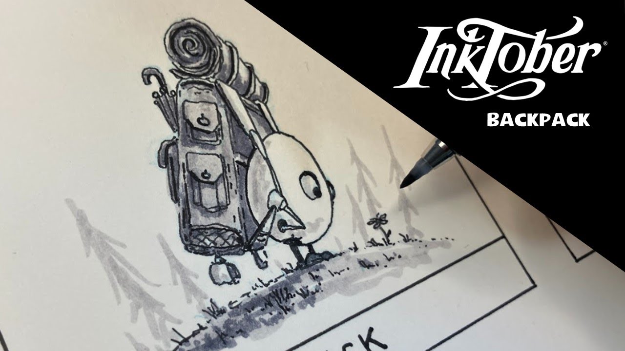 BACKPACK DAY1 of INKTOBER 2024 - YouTube