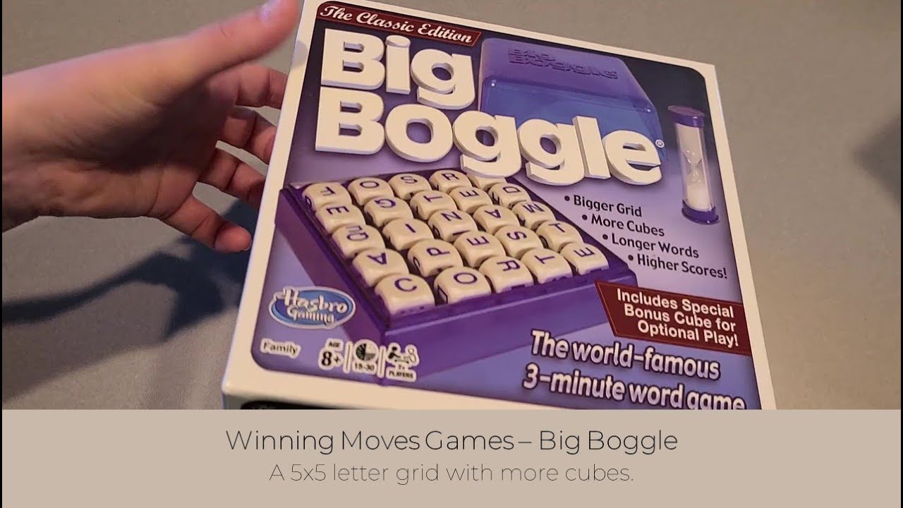 In Hand Review of Winning Moves Games BIG BOGGLE, THE CLASSIC EDITION - YouTube