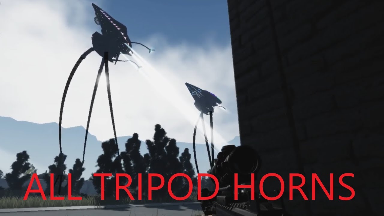 All tripod Horns in War of the Worlds Sandbox - YouTube