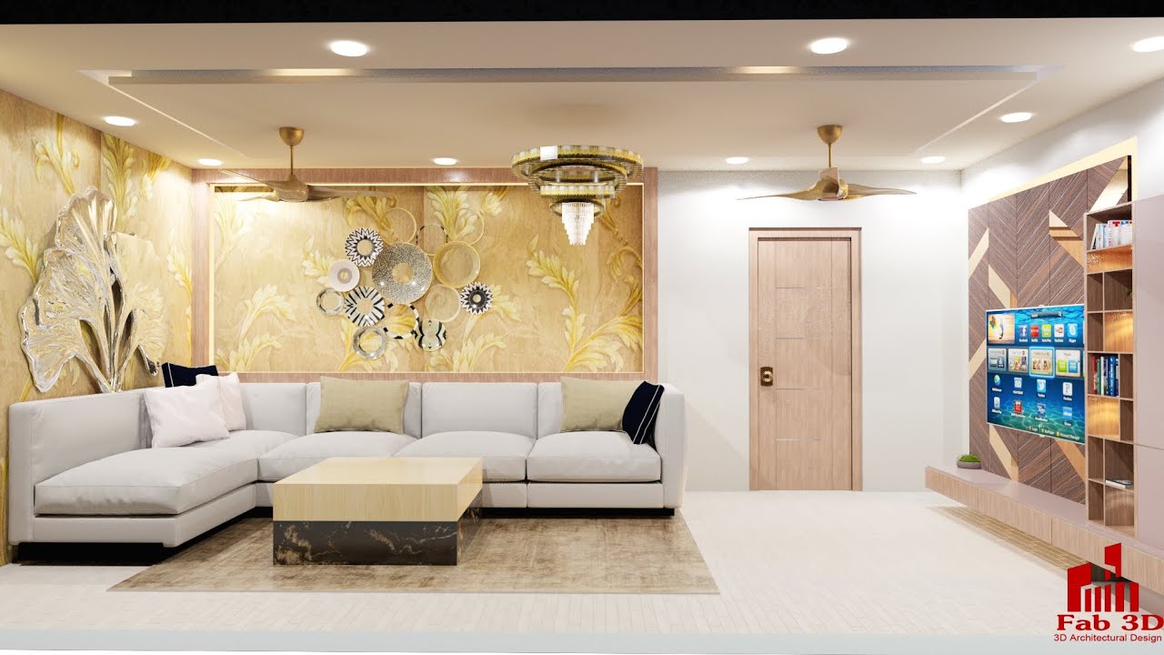 Living Room interior design 2021|| 20'x10' living room || walkthrough ...