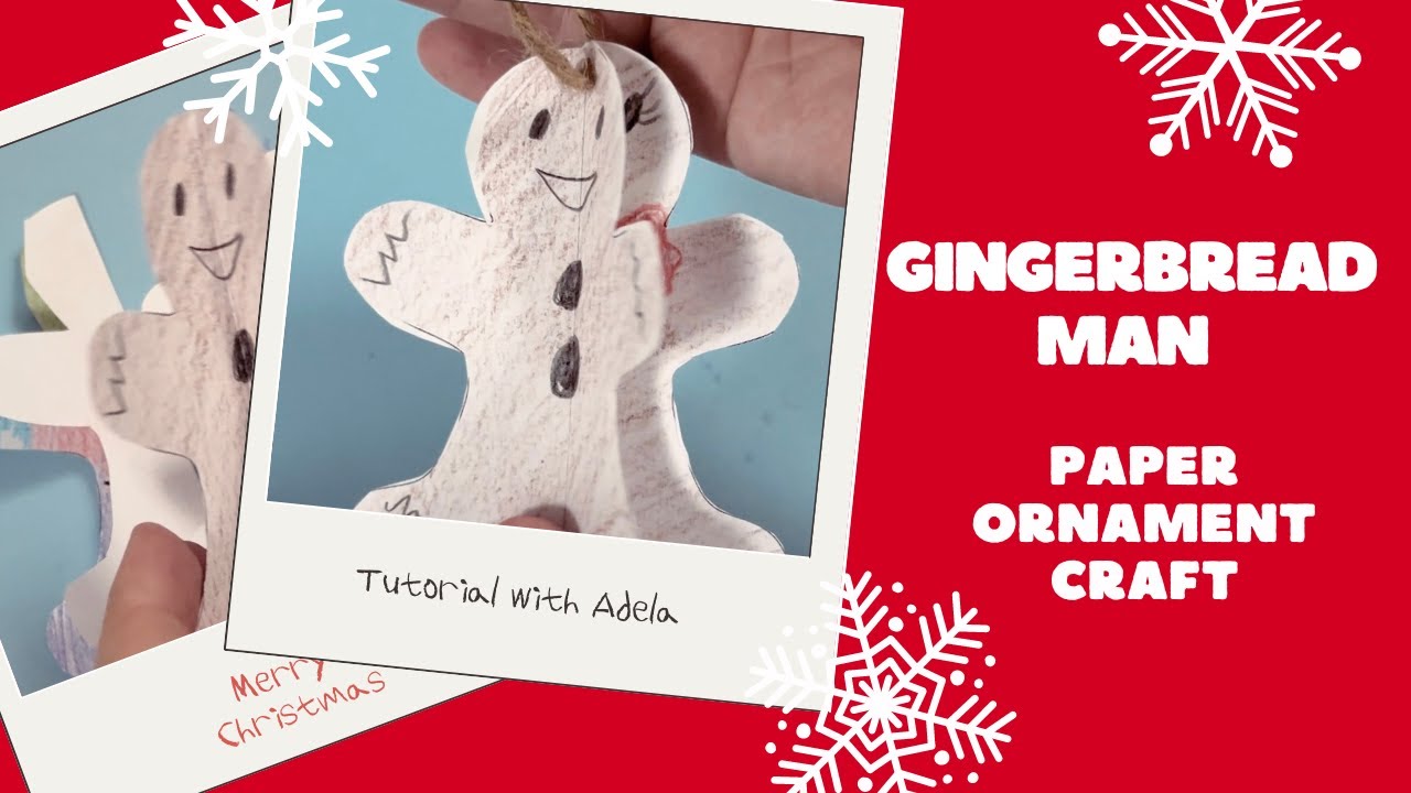 Gingerbread Man Paper Ornament Craft for Classrooms - YouTube