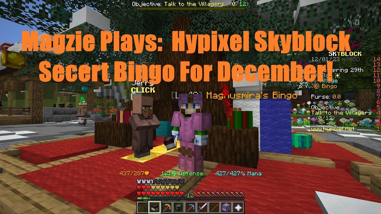 Secret Bingo Day 3 December 2023: Magzie's Hypixel Skyblock Playthrough! EP:337 - YouTube
