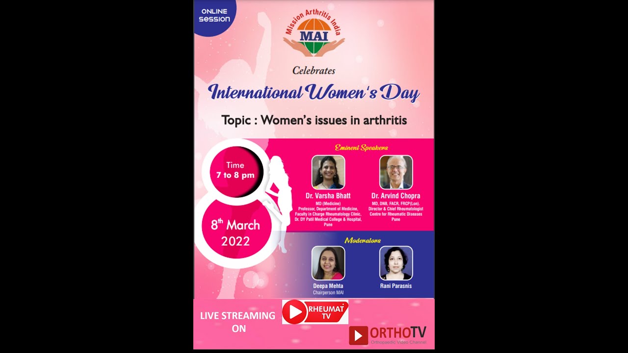 WOMEN'S ISSUE IN ARTHRITIS : Dr Varsha Bhatt and Dr Arvind Chopra - YouTube