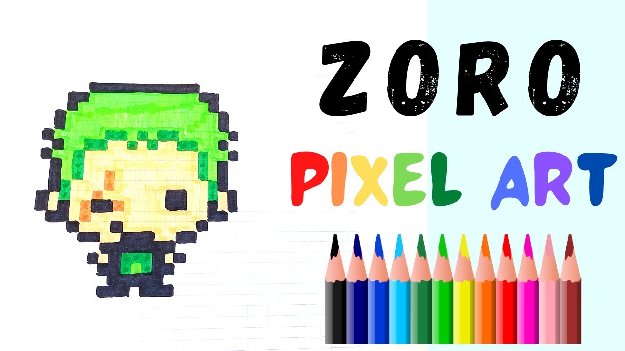 How to Draw ZORO! - Hand Drawn Pixel Art - YouTube