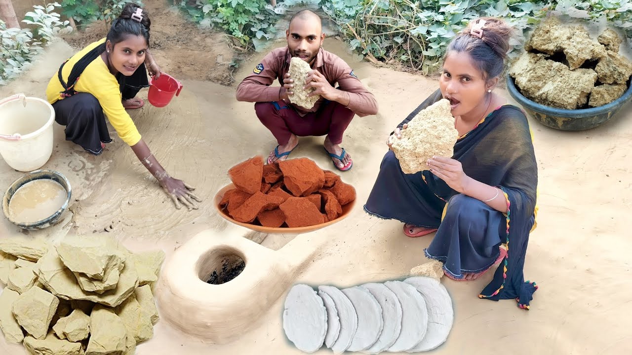 ️ चिकनी मिट्टी से किया आंगन की लिपीई देखिए | हर कलर की मिट्टी का वीडियो ...