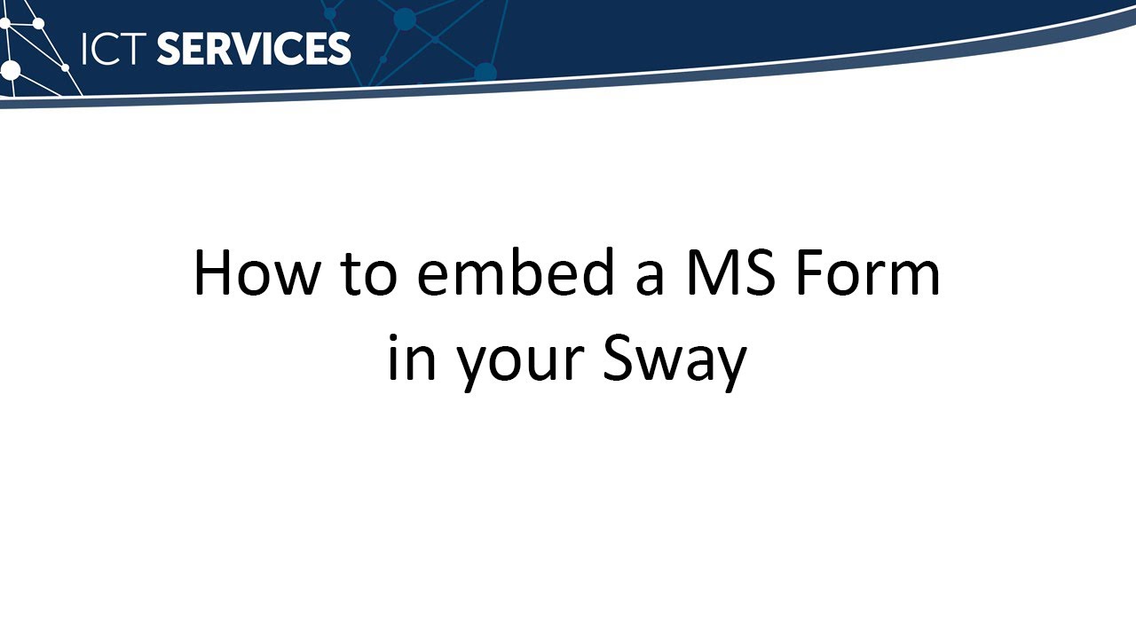 Sway - How to embed a Microsoft Form - YouTube