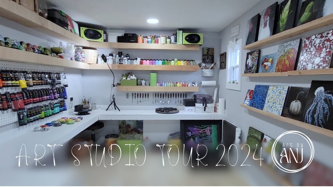 My Creative Space | Art Studio Organizing & Tour 💚 - YouTube