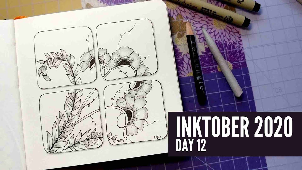 How to Draw Organic Zentangle Patterns - Inktober Day 12 - YouTube