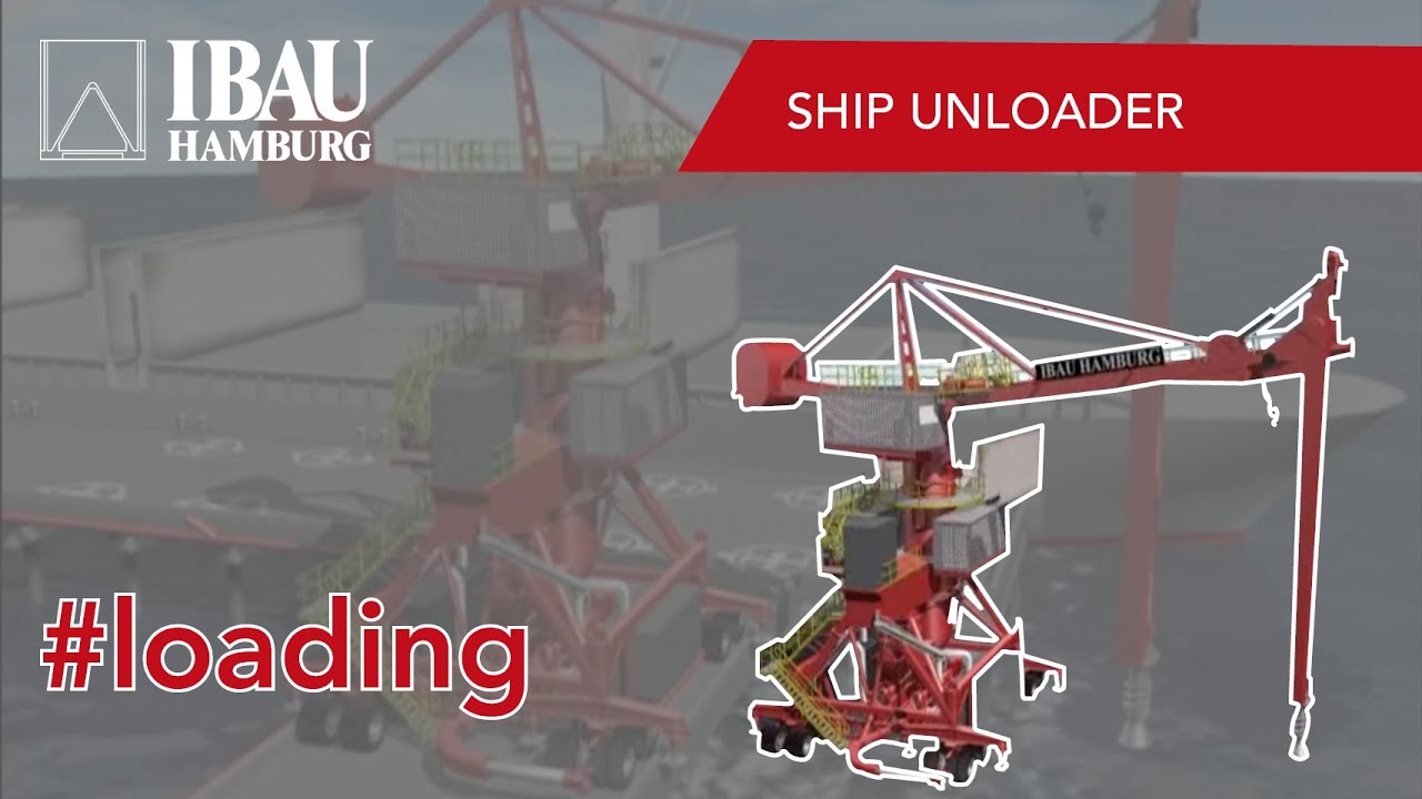IBAU High Capacity ship unloader on rubber tires - YouTube