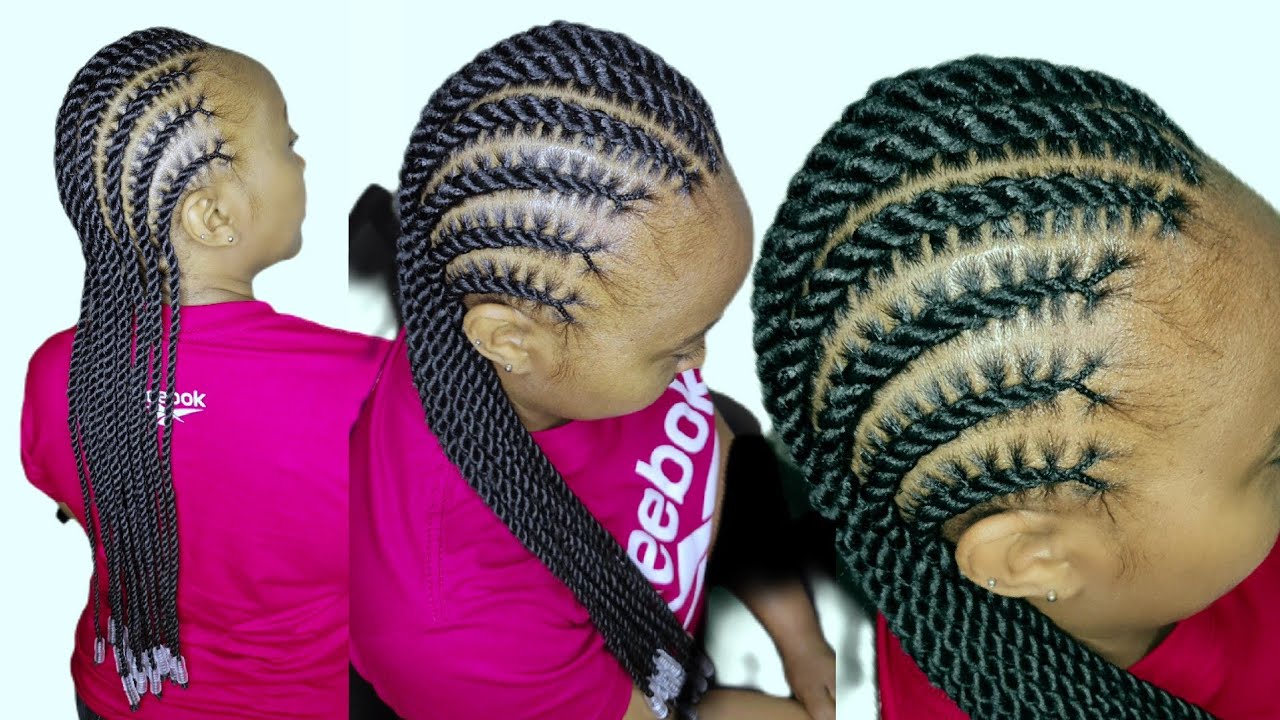 YYY REAL STITCHED TWIST CORNROWS/ FLAT TWIST/ SENEGAL TWIST CORNROWS ...
