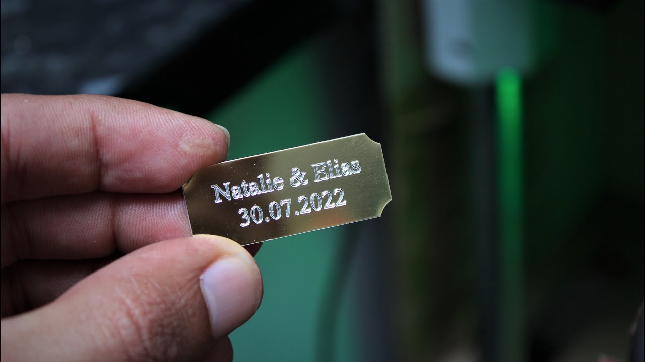 Custom Engraving Gold Plaque with names and date - YouTube