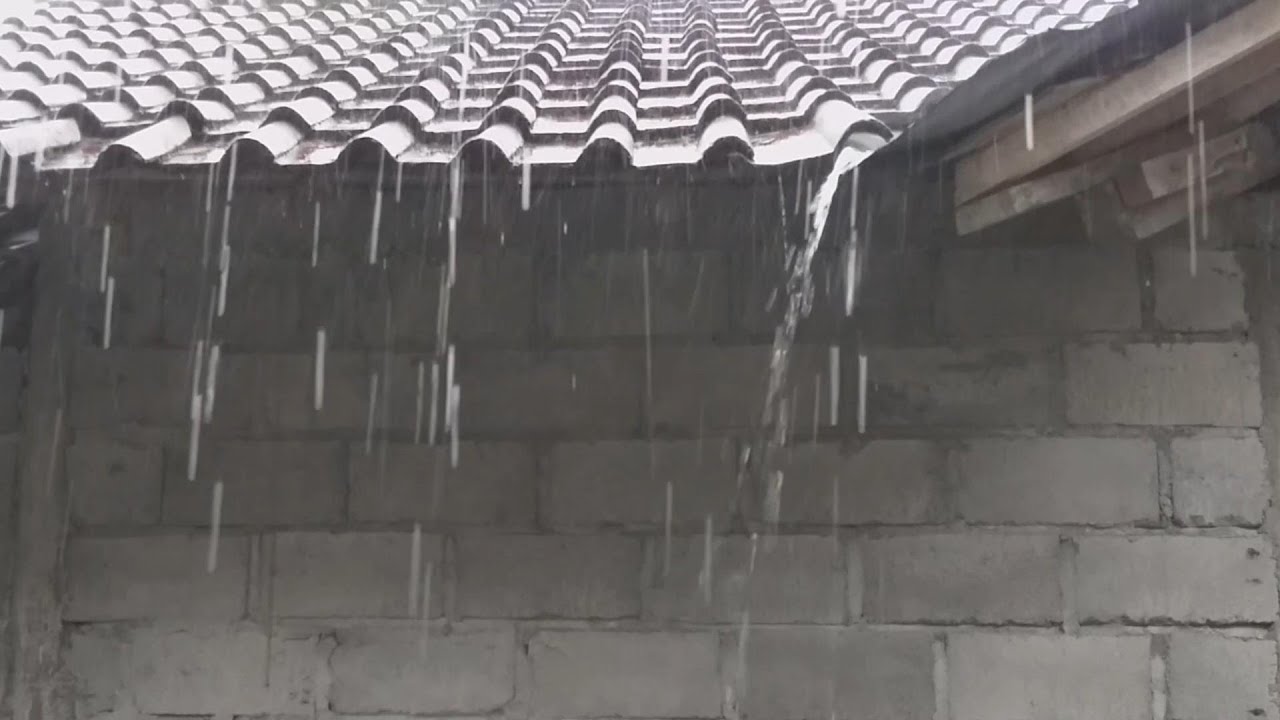 Rainy day [ Beauty raindrop on roof, Relaxing Sound and white noise ...