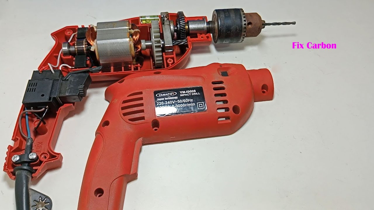 1200w impact How to Fix drill machine carbon - YouTube