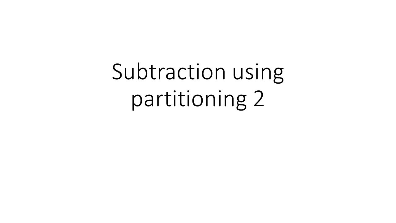 Subtraction Partitioning 2 - YouTube