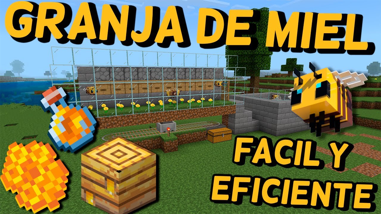 🐝 Minecraft bedrock 1.19 | GRANJA de ABEJAS - MIEL - PANALES - FACIL ...