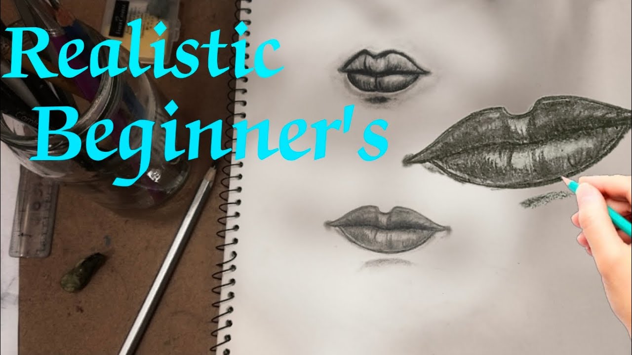 Realistic Lips Drawing For Beginner's - YouTube