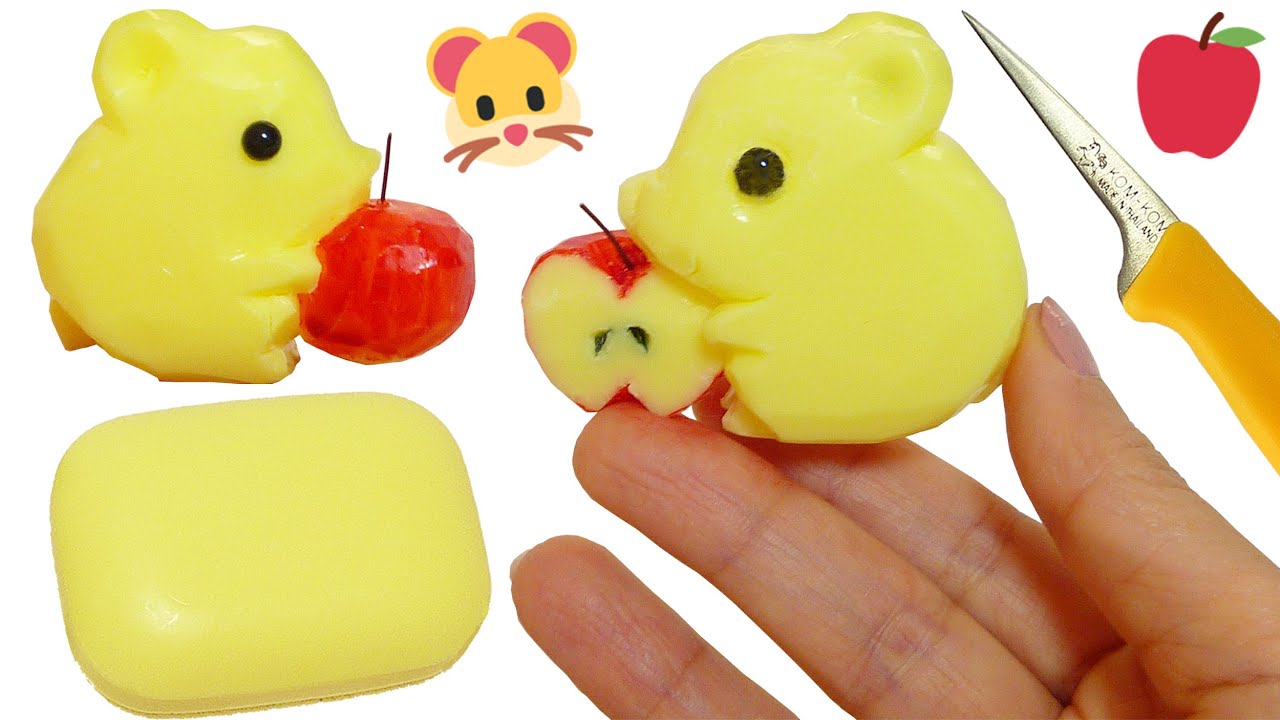 SOAP CARVING | Hamster With Apple | Free Template | Tutorial | Soap ...