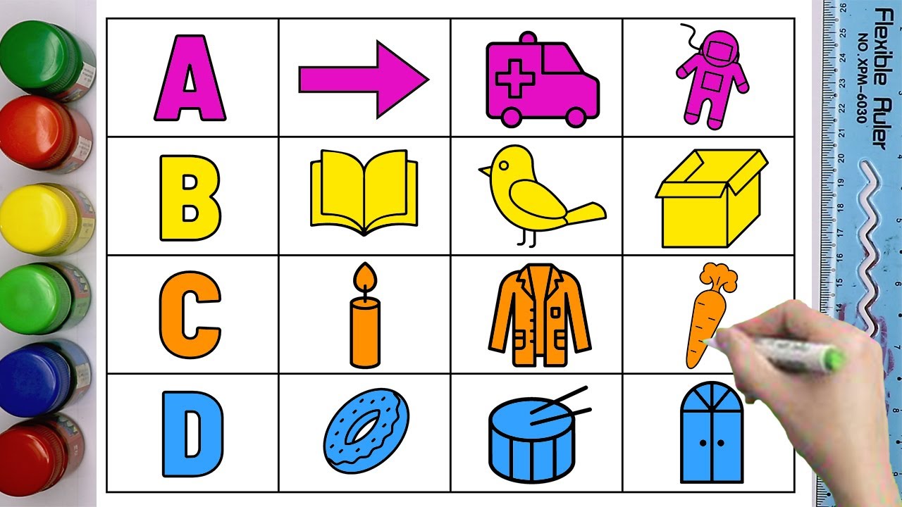 Learn Objects starting with Letters ABCD | A for Arrow, Ambulance ...